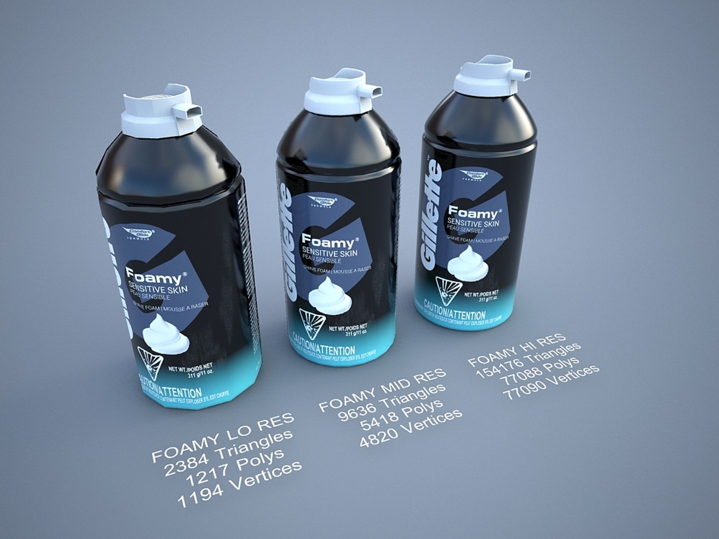 3ds max gillette shaving foam