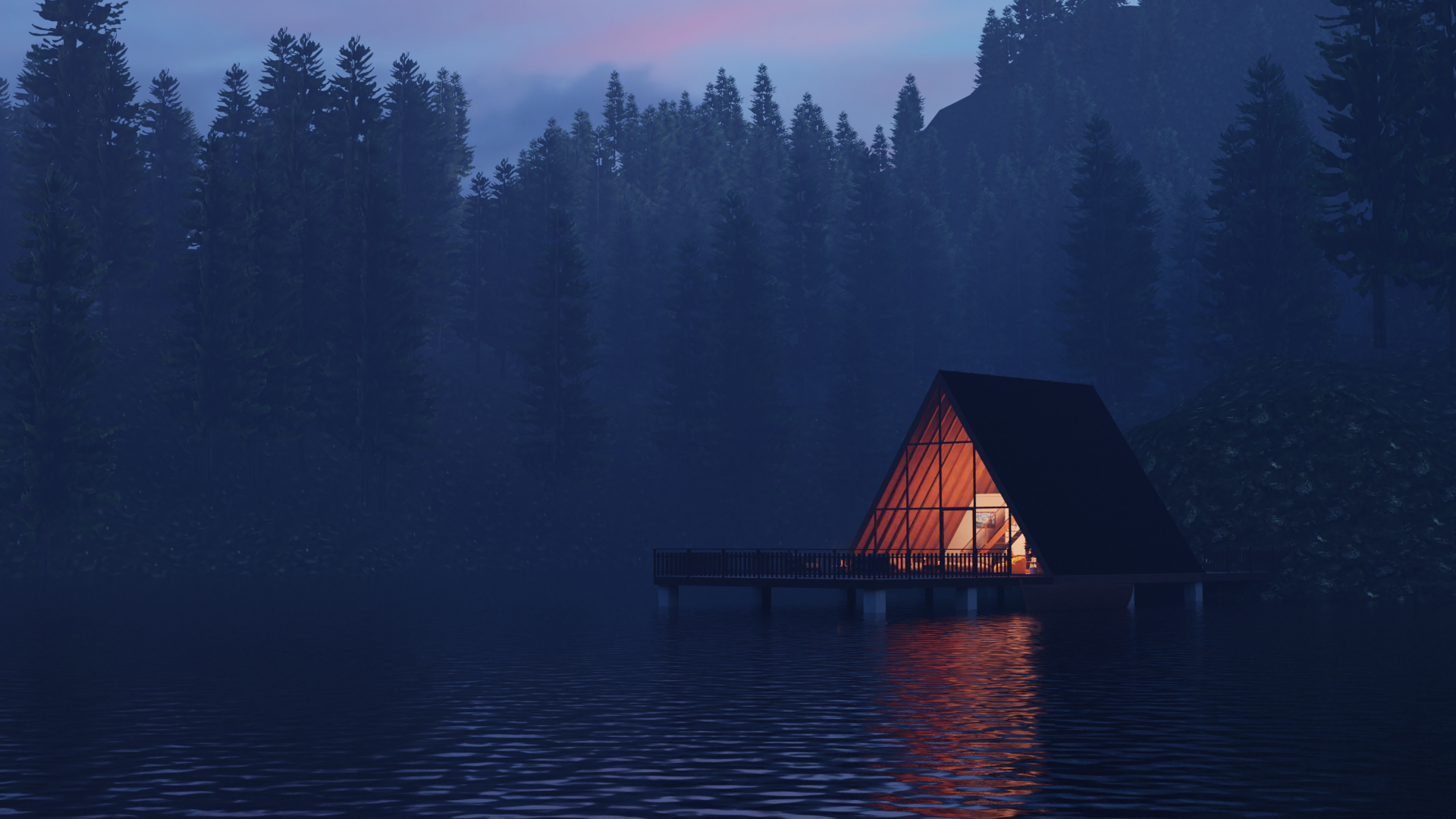 A FRAME LAKE HOUSE 3D - TurboSquid 1755356