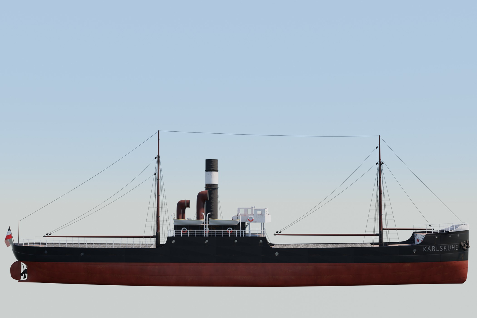 3D 1905 german cargo steamer - TurboSquid 1665602