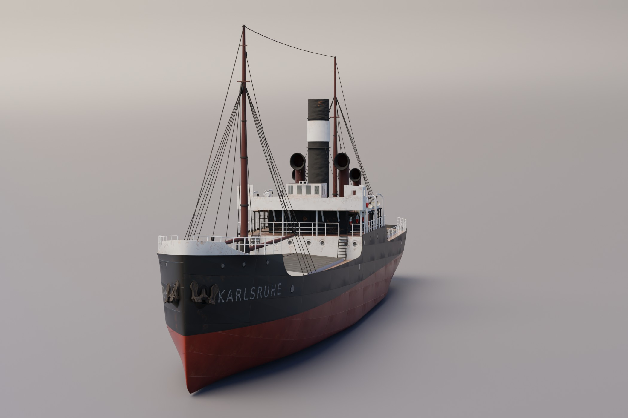 3D 1905 german cargo steamer - TurboSquid 1665602