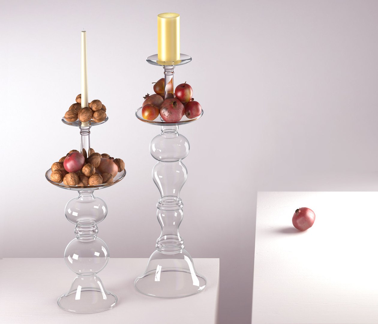 3D addison glass candle holders model - TurboSquid 1225738