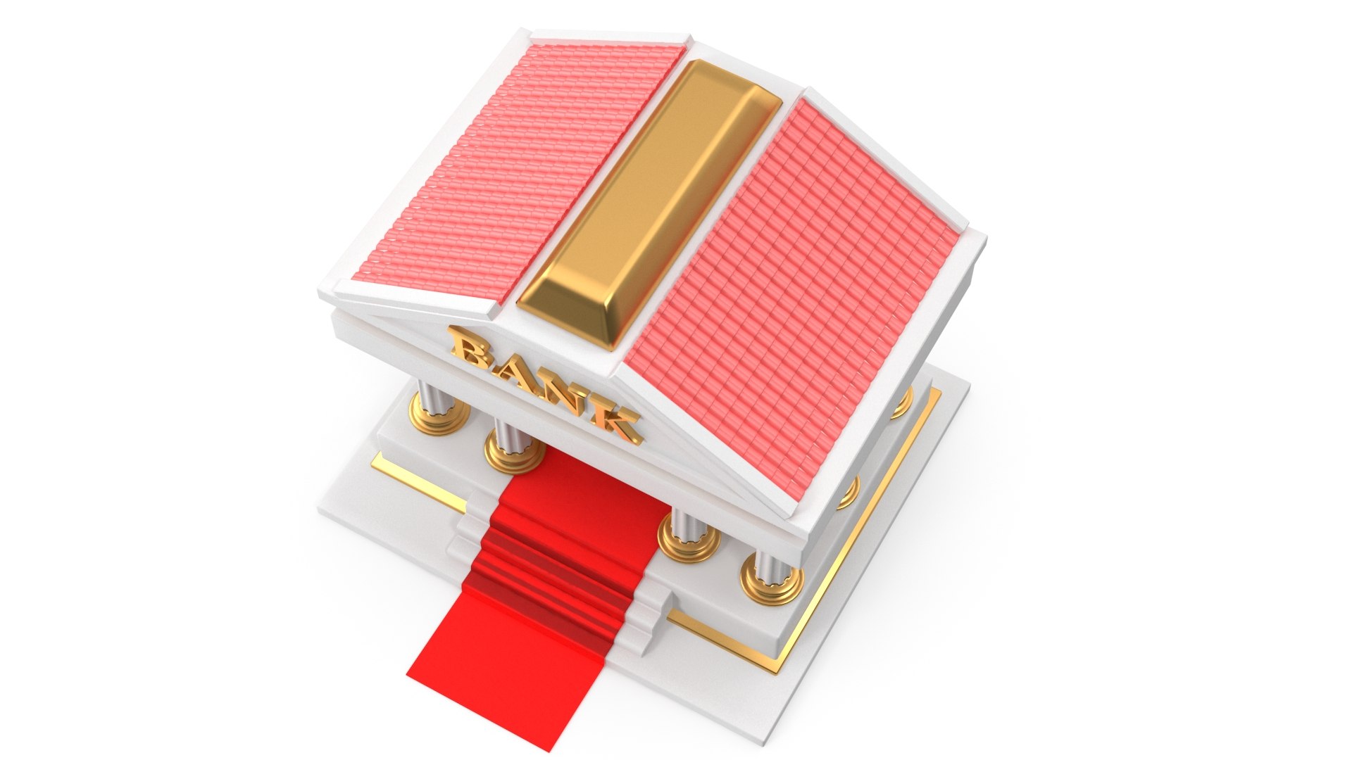 Cartoon Bank 1 Model - TurboSquid 2403789