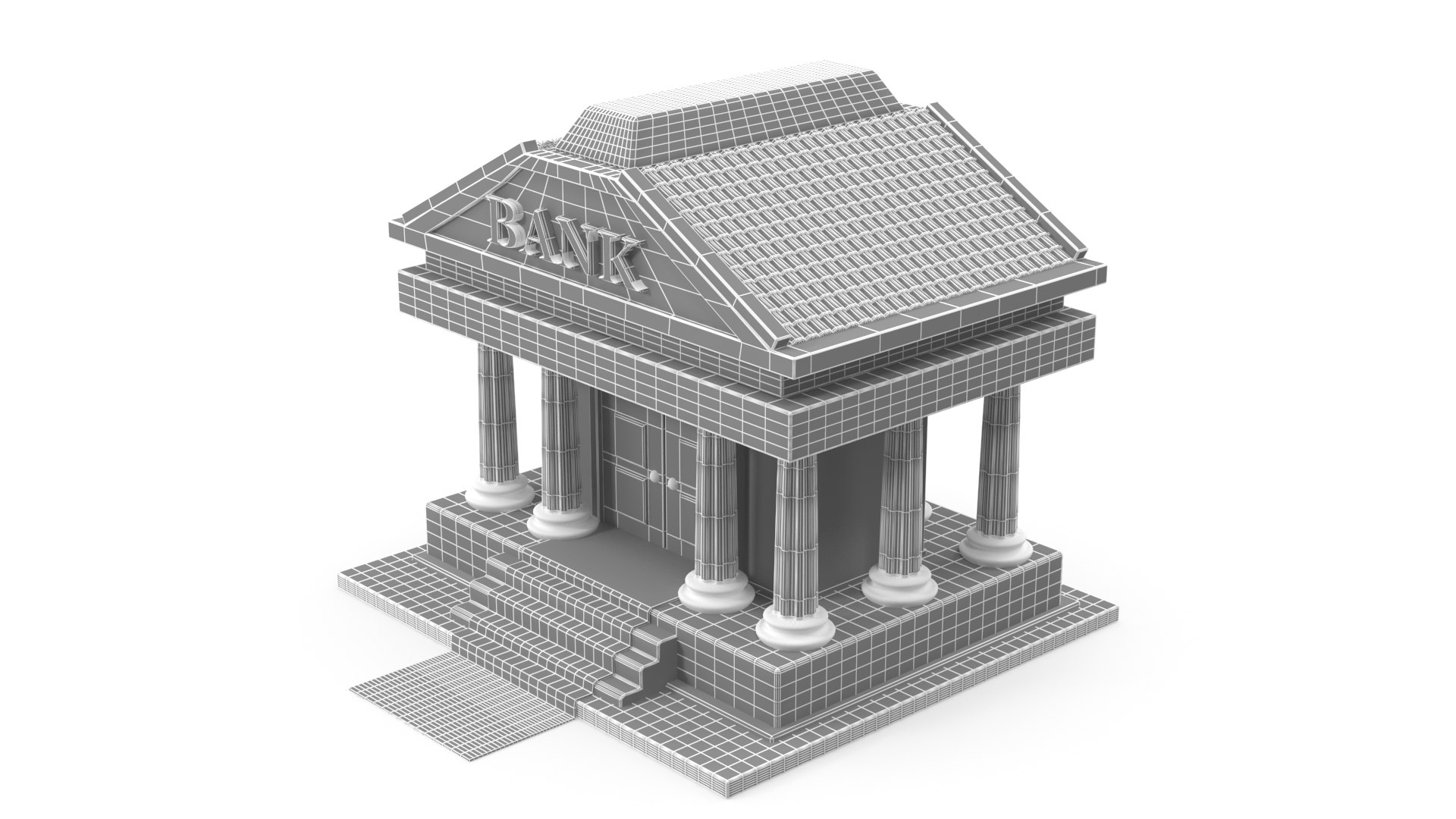 Cartoon Bank 1 Model - TurboSquid 2403789