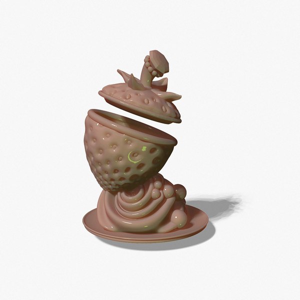 Strawberry and cream dessert jewelry box 3D print model 3D - TurboSquid 1973490