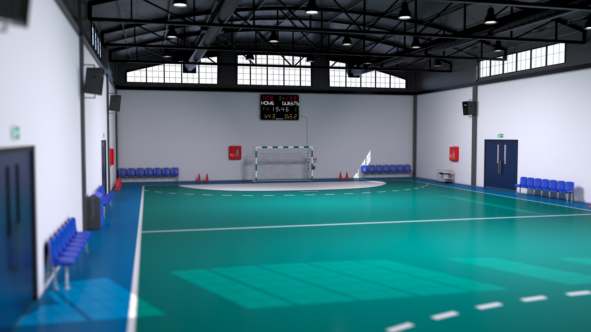 Handball Court Locker Room 3D model - TurboSquid 2022866