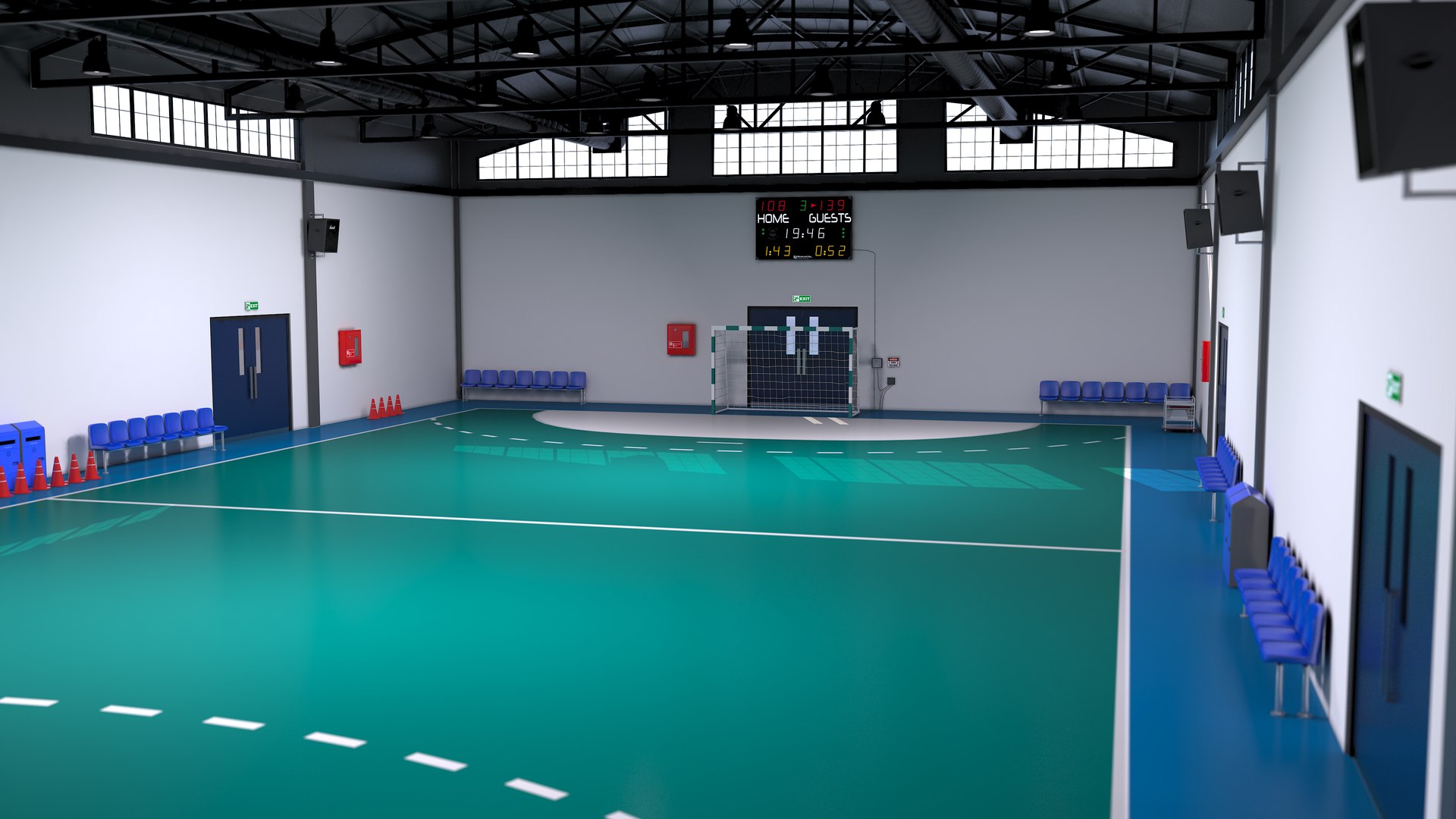 Handball Court Locker Room 3D model - TurboSquid 2022866
