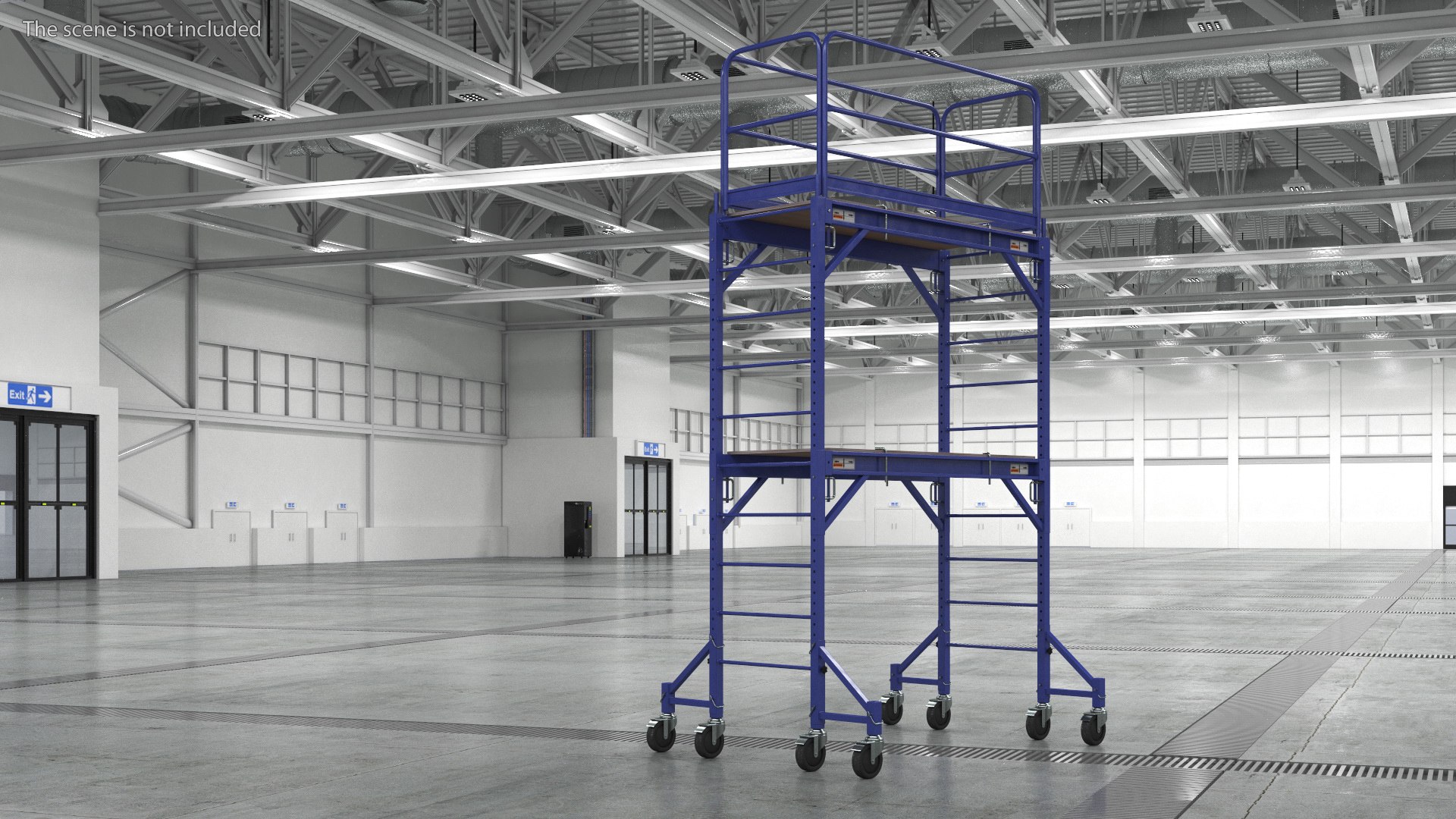 3D Blue 2 Story Rolling Scaffold Tower - TurboSquid 2130646