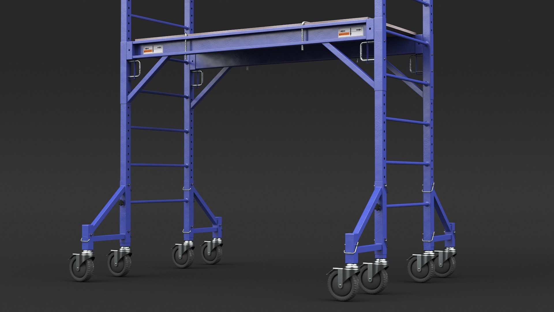 3D Blue 2 Story Rolling Scaffold Tower - TurboSquid 2130646