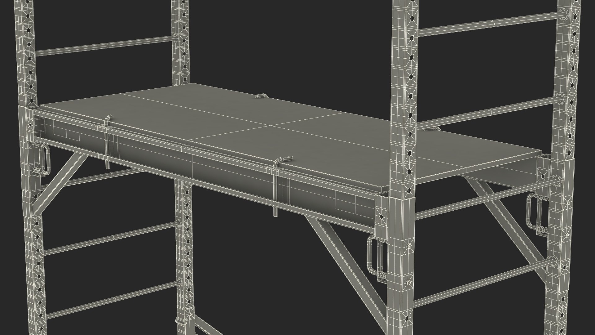 3D Blue 2 Story Rolling Scaffold Tower - TurboSquid 2130646