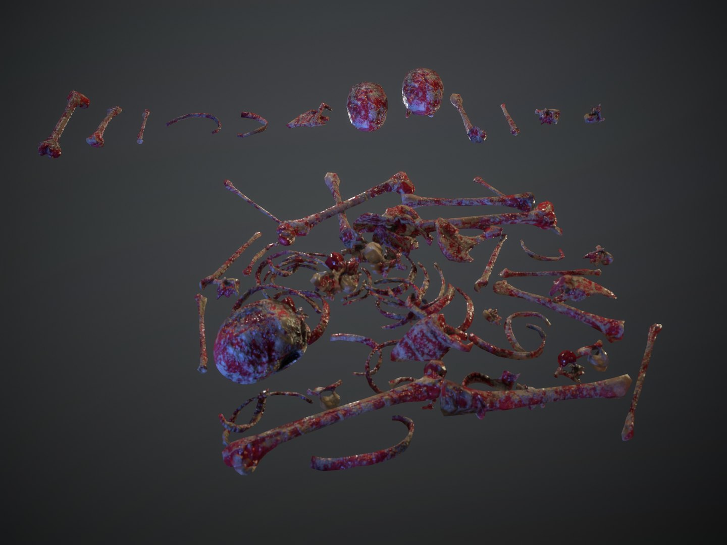 3D Skulls1 Meat Bones - TurboSquid 1488052