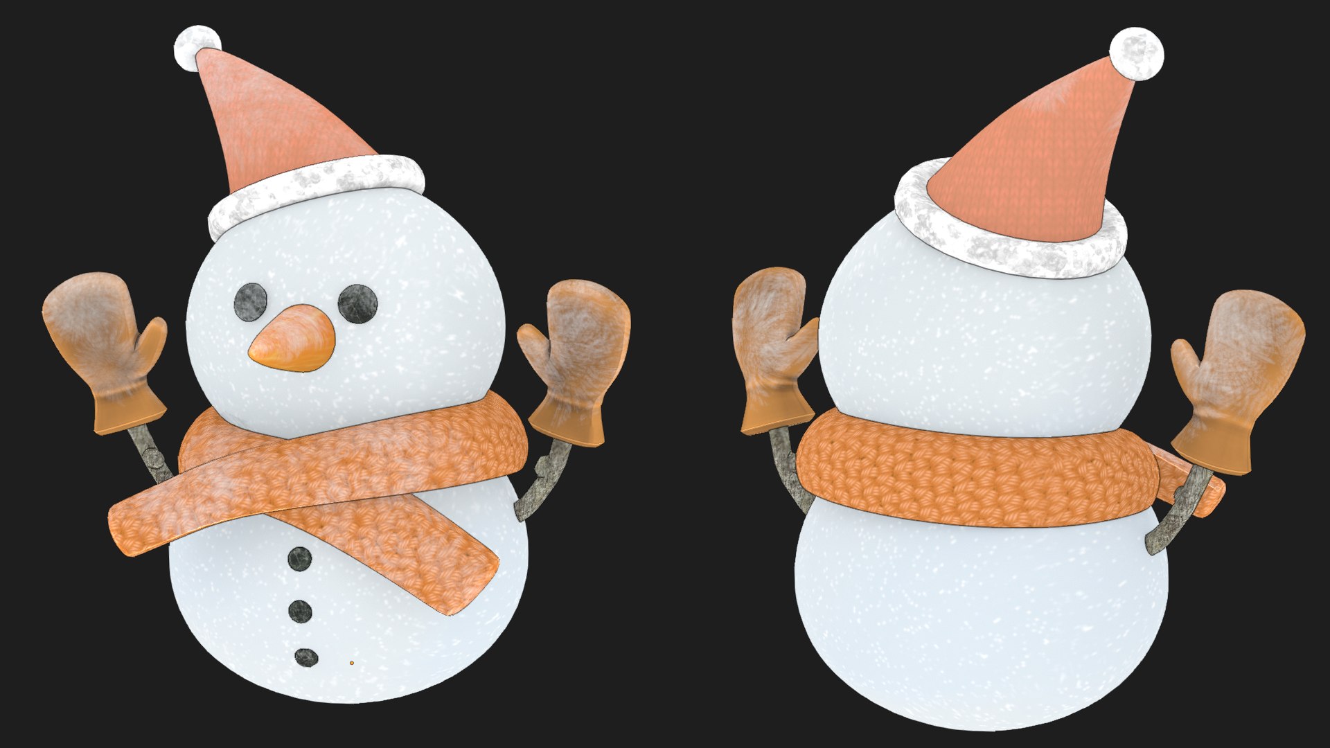 Snow Man With Orange Scalp 3D Model - TurboSquid 1996830