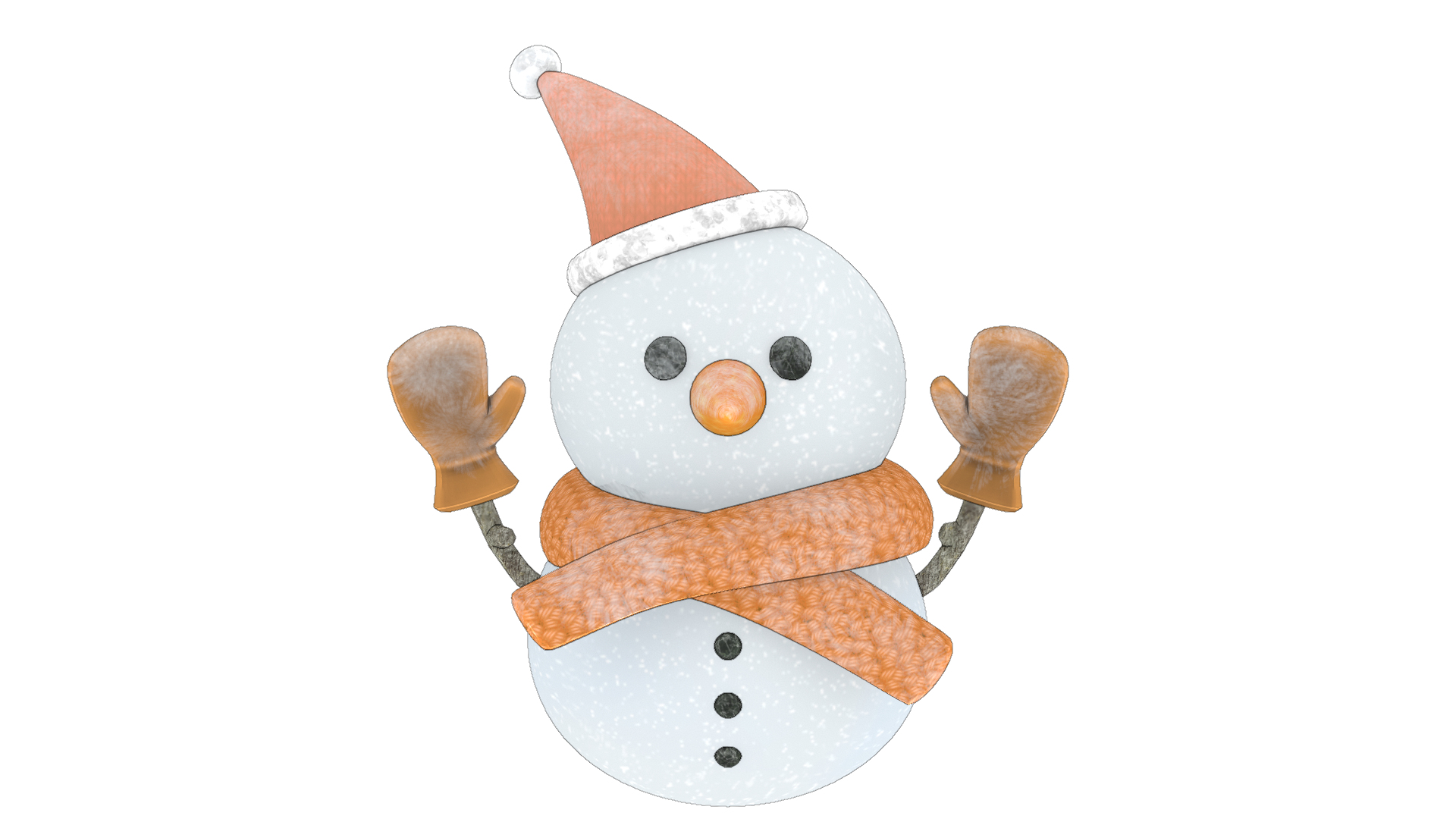 Snow Man With Orange Scalp 3D Model - TurboSquid 1996830