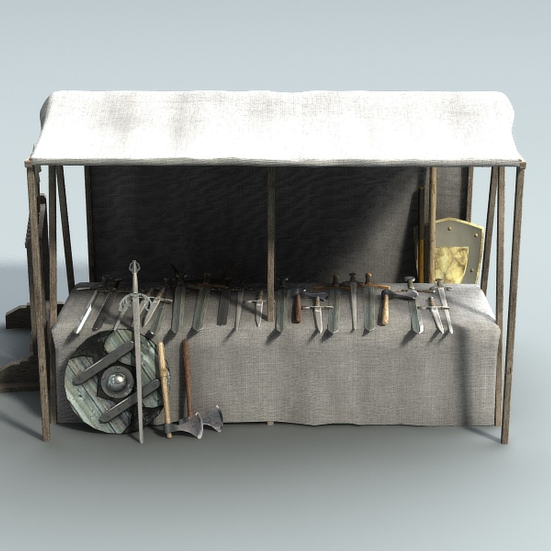 medieval fantasy stall 3d 3ds