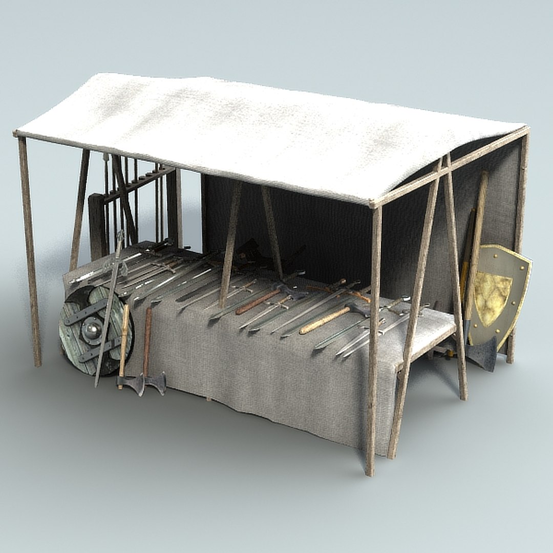 medieval fantasy stall 3d 3ds