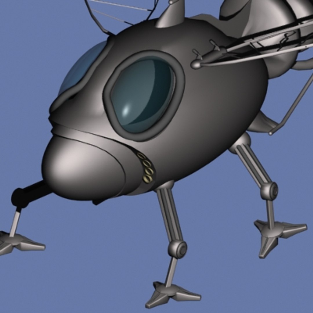 3d Cyber Space Ship Moth Model