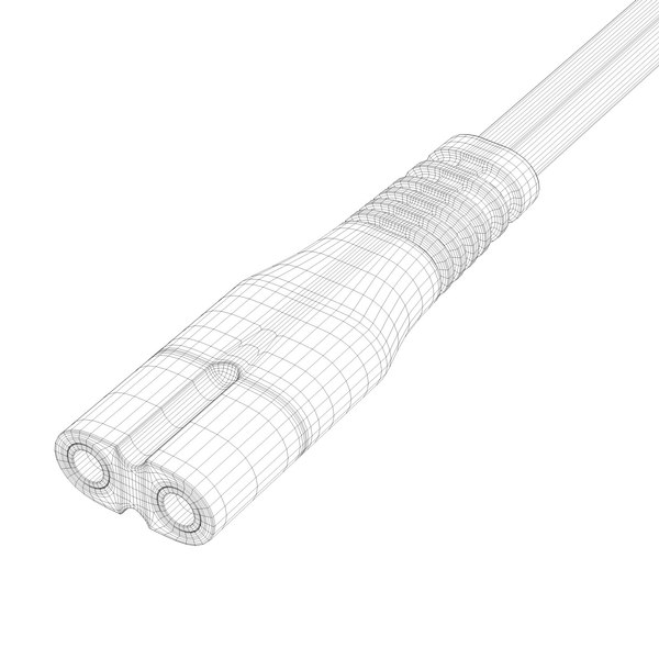 3D closeup power cord model - TurboSquid 1660746