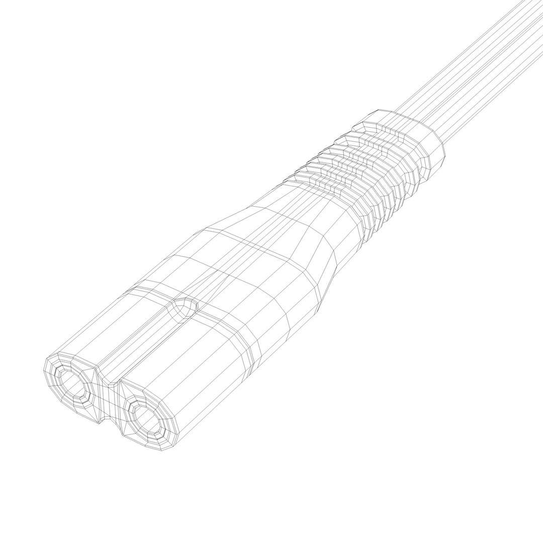 3D Closeup Power Cord Model - TurboSquid 1660746
