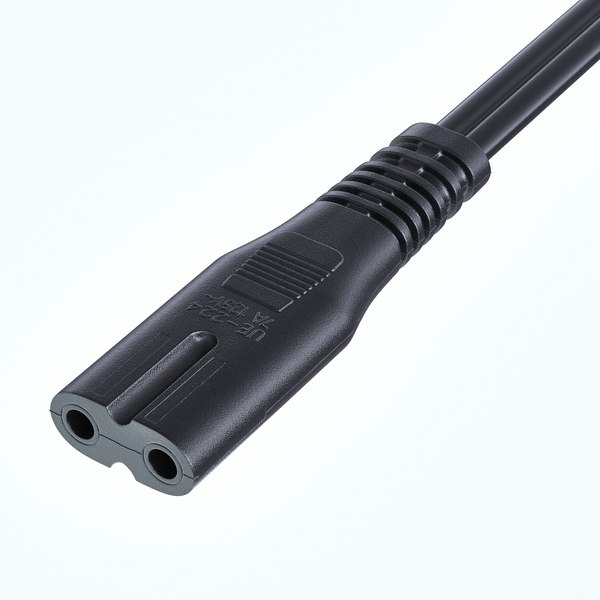 3D power cable iec-c7 connector model - TurboSquid 1218270