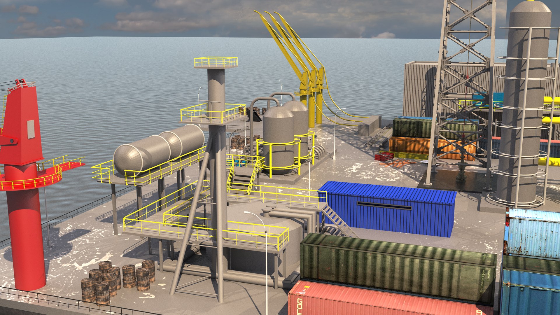 Oil Rig 3D Model - TurboSquid 1706730