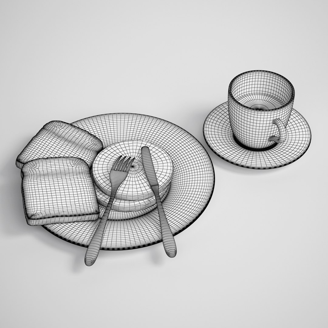 3d breakfast meal model