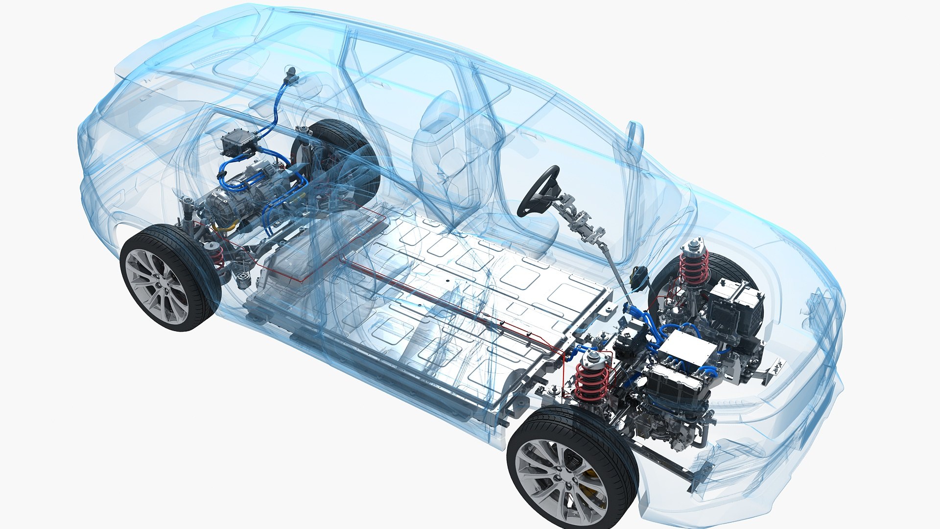Electric SUV Chassis X-ray 3D Model - TurboSquid 2038424