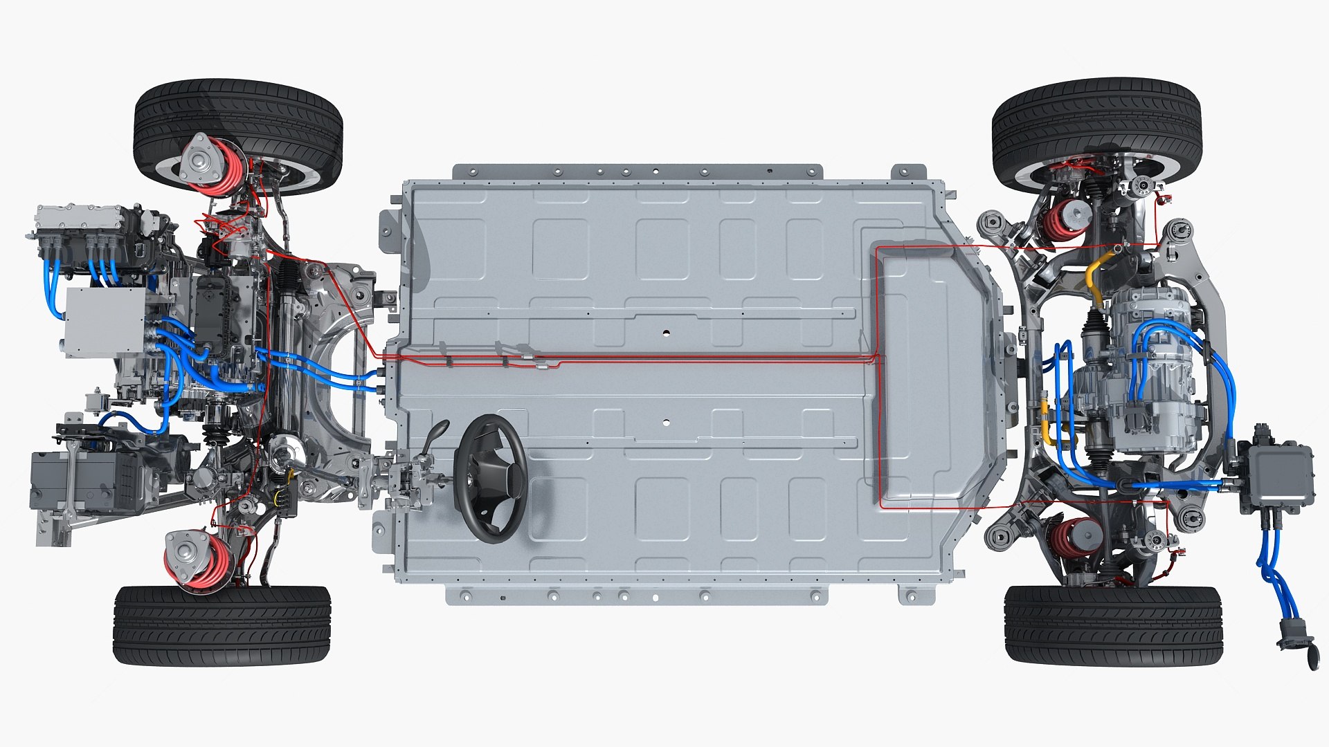 Electric SUV Chassis X-ray 3D Model - TurboSquid 2038424