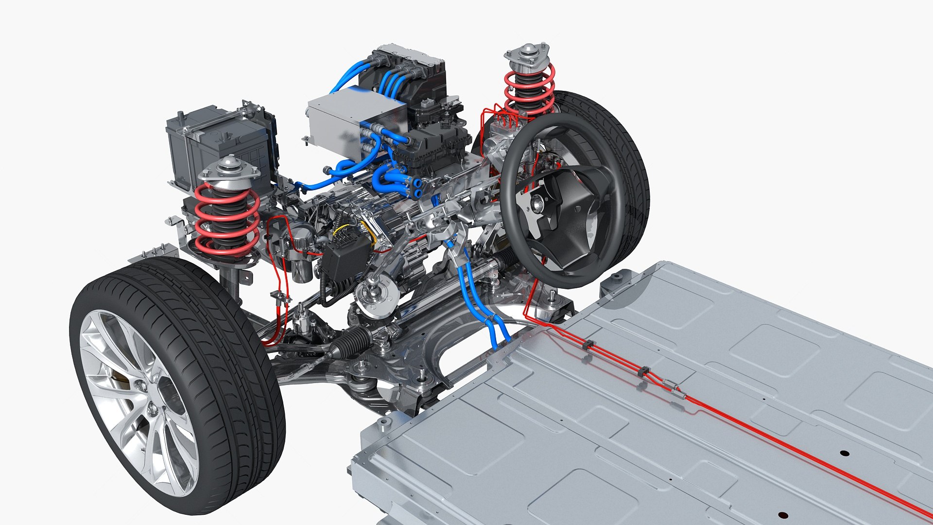 Electric SUV Chassis X-ray 3D Model - TurboSquid 2038424