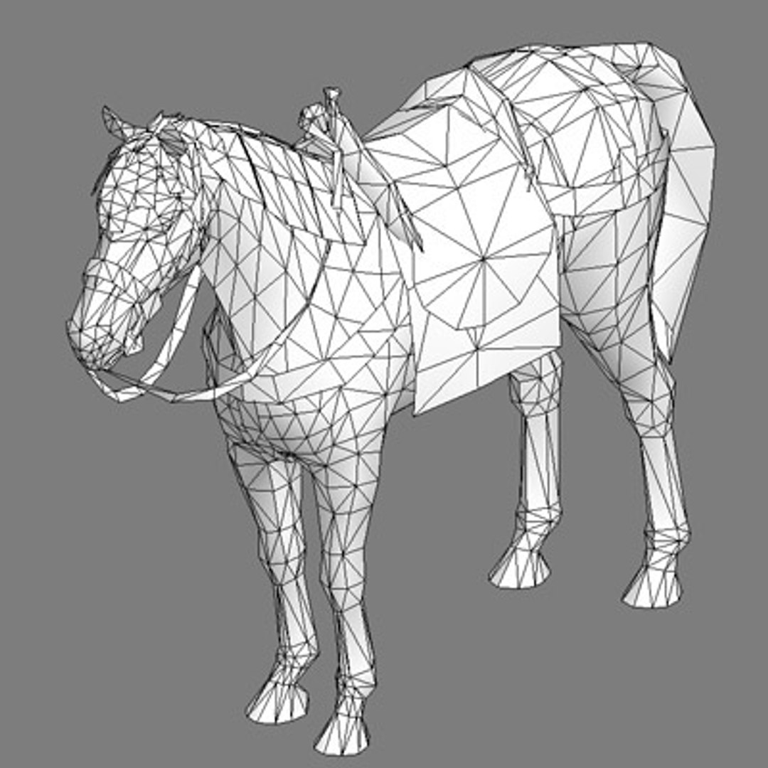 3d polygonal horses