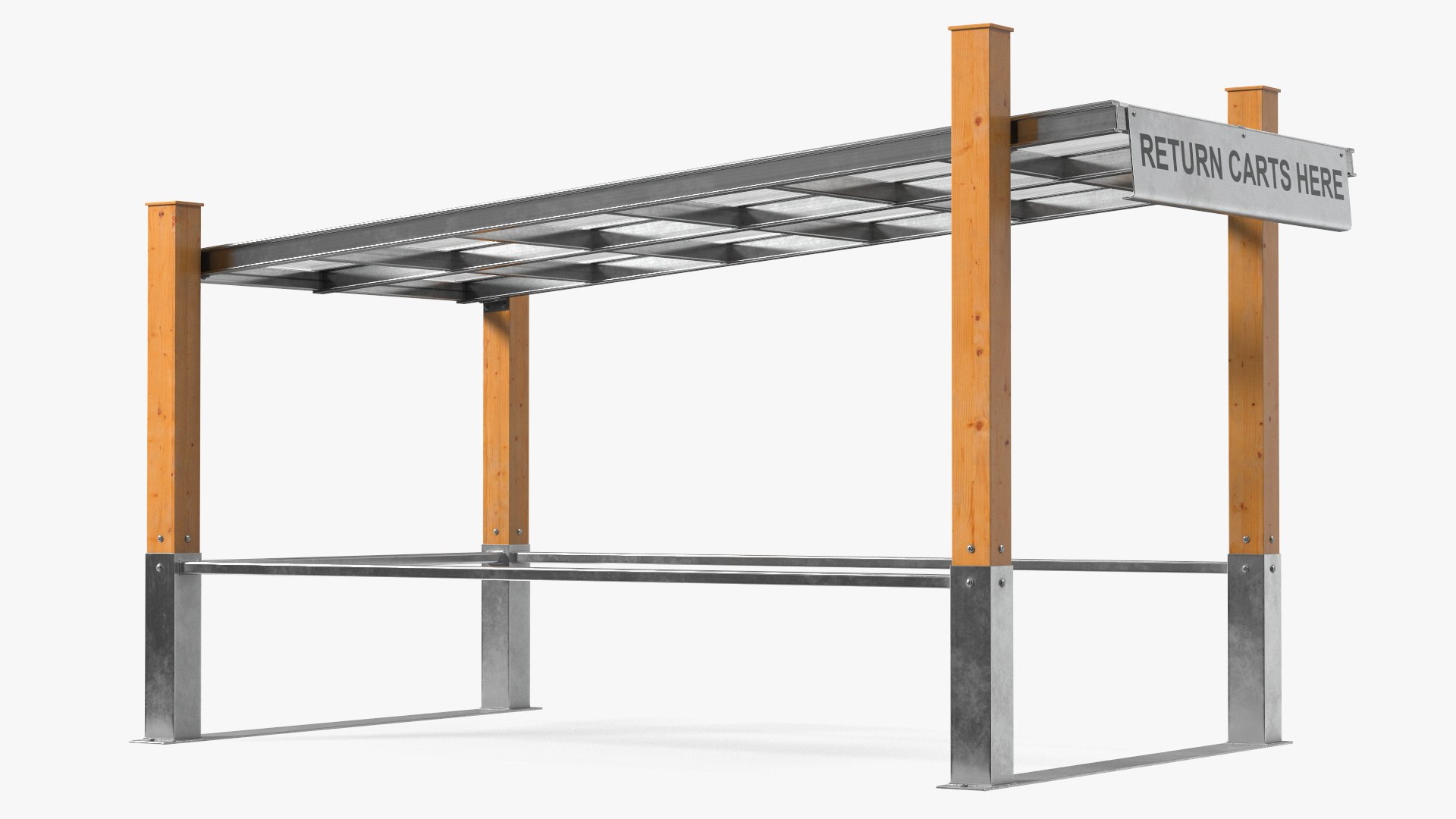 3D Model Covered Shopping Cart Corral - TurboSquid 2031290