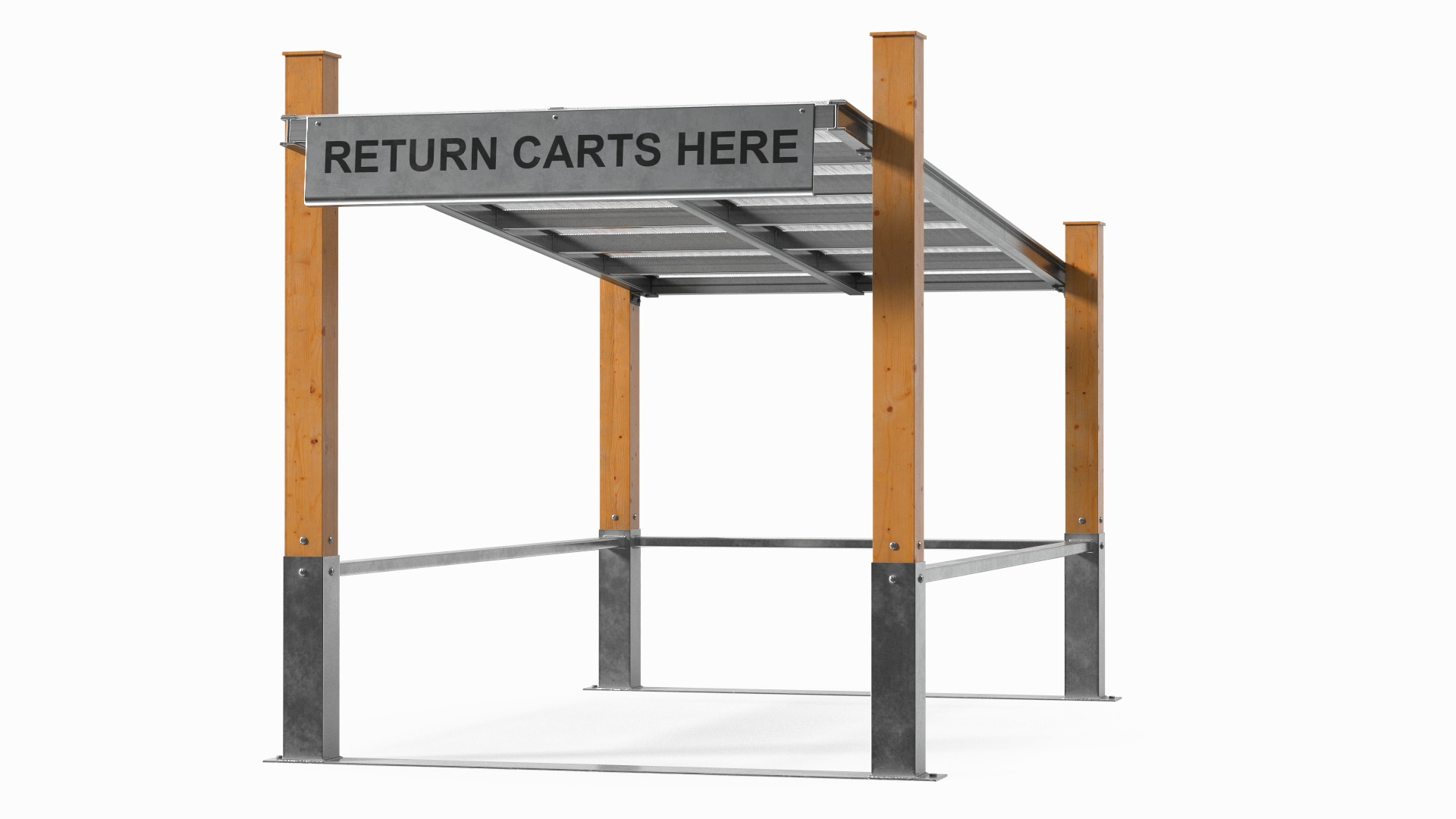 3D Model Covered Shopping Cart Corral - TurboSquid 2031290