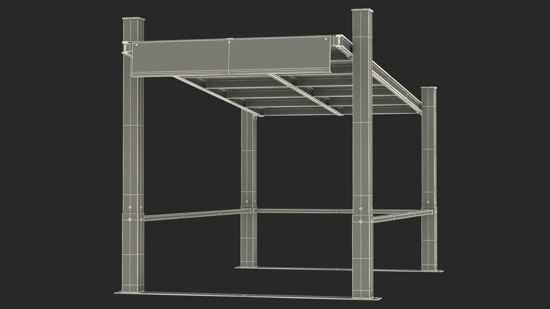 3D Model Covered Shopping Cart Corral - TurboSquid 2031290