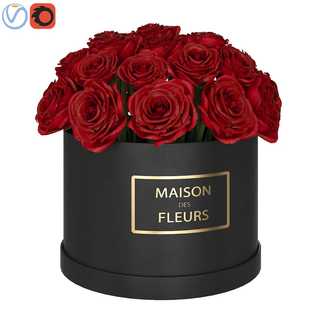 3D Red Roses Box - TurboSquid 1383906