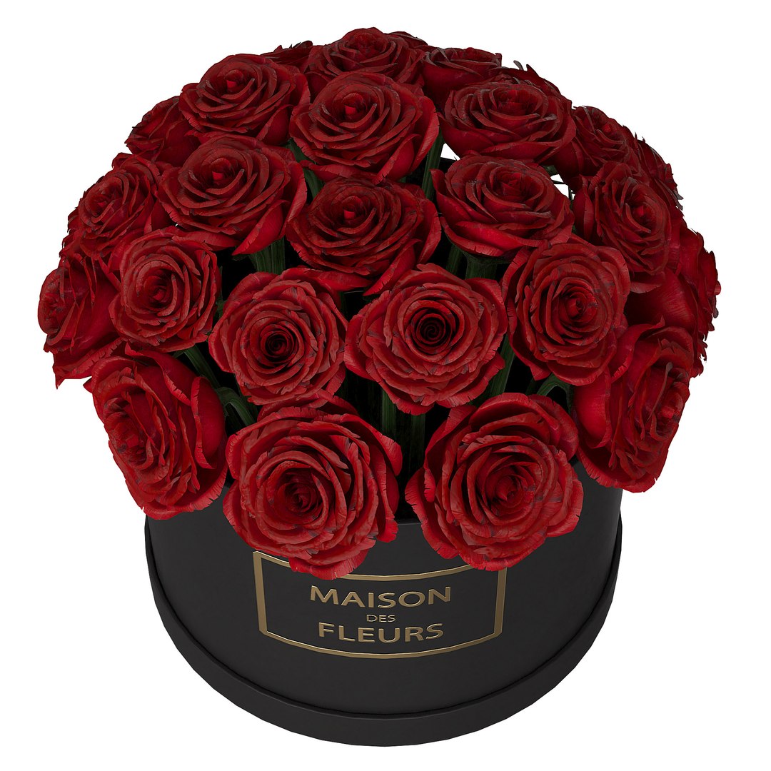 3D Red Roses Box - TurboSquid 1383906