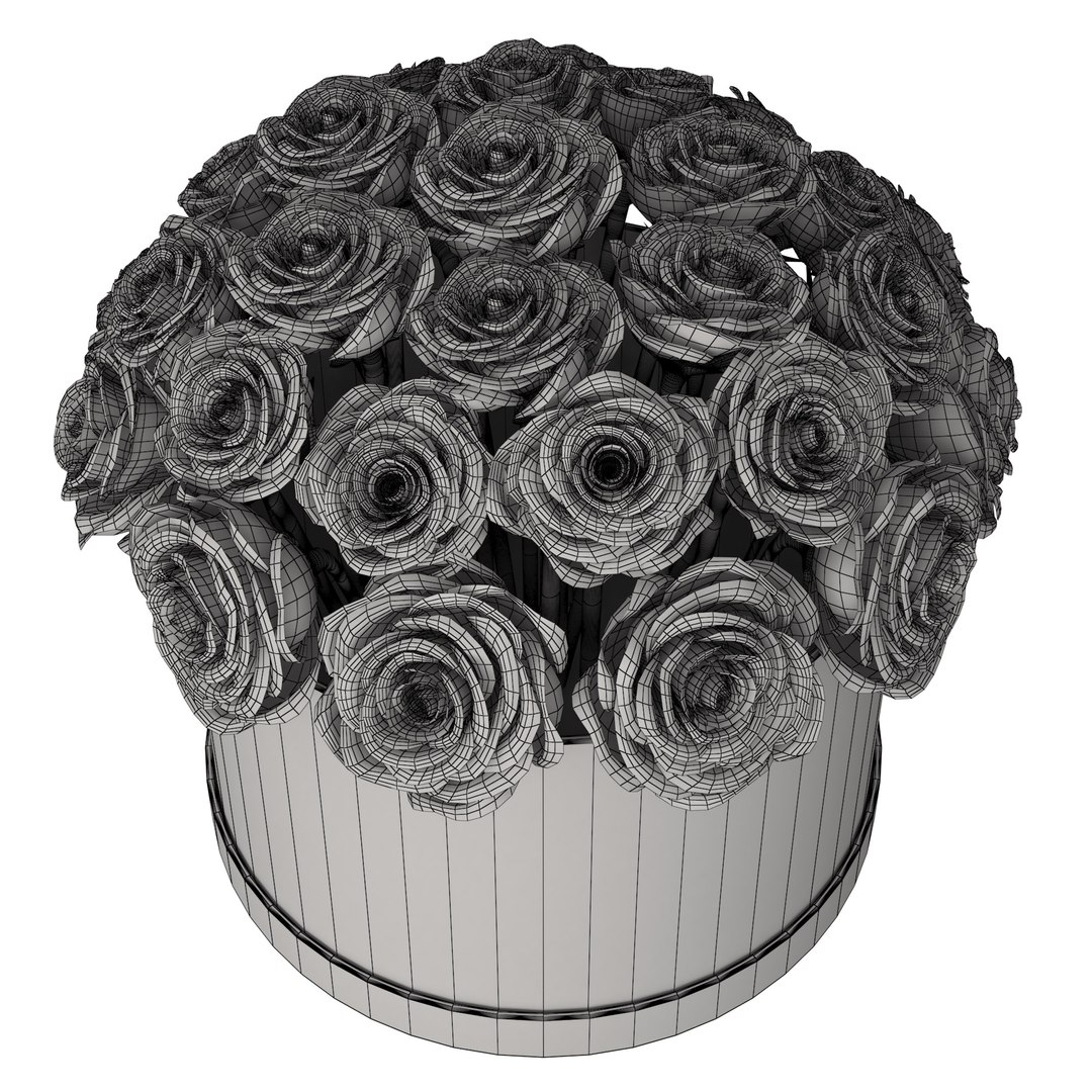 3D Red Roses Box - TurboSquid 1383906