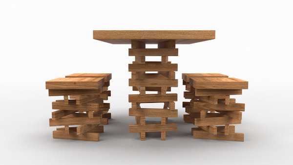 3D Dining Table Pile of Wood model - TurboSquid 1783705
