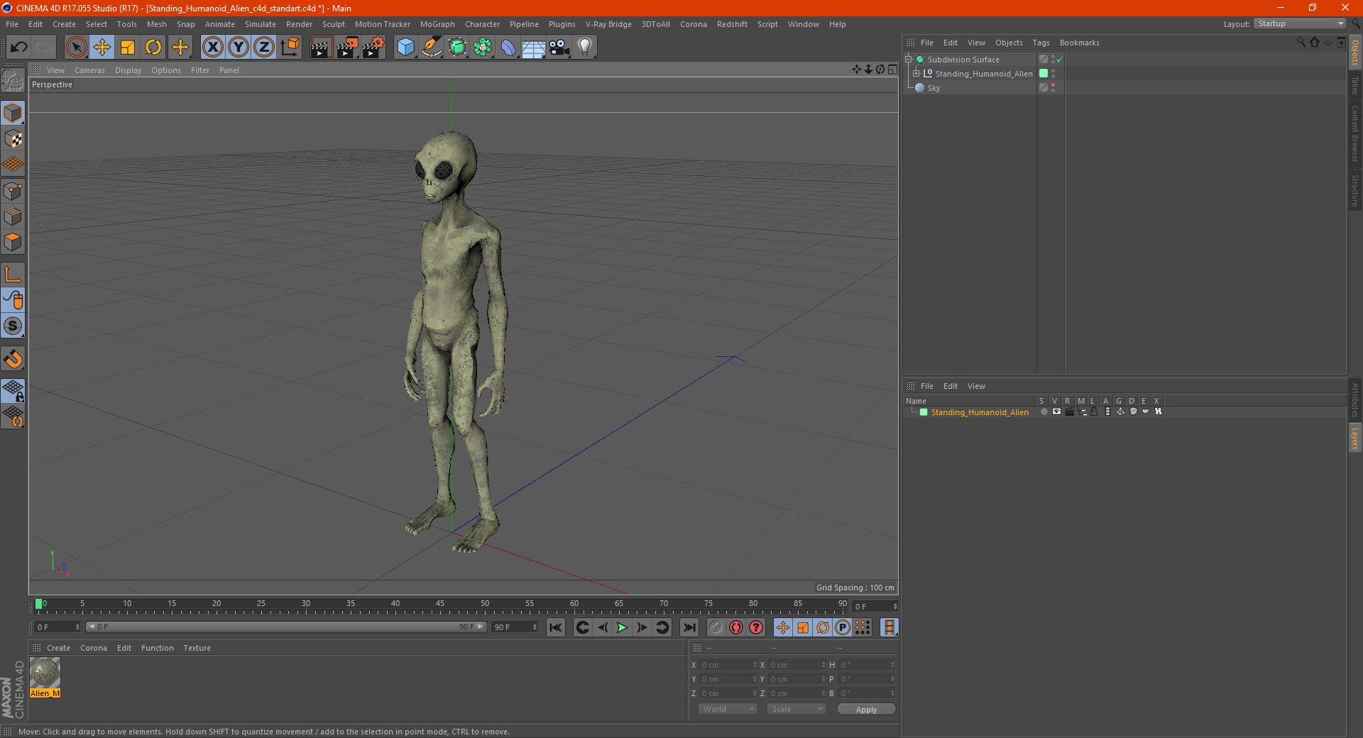 3D Standing Humanoid Alien model - TurboSquid 1871144