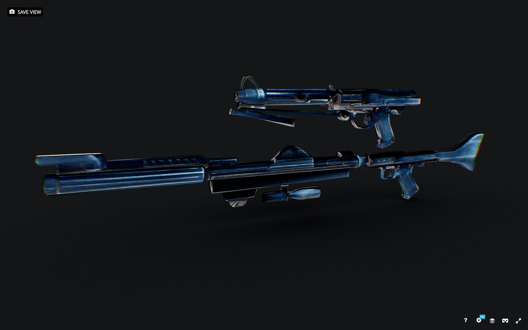 Star Wars Clone Trooper Guns DC-15A 3D Model - TurboSquid 1887233