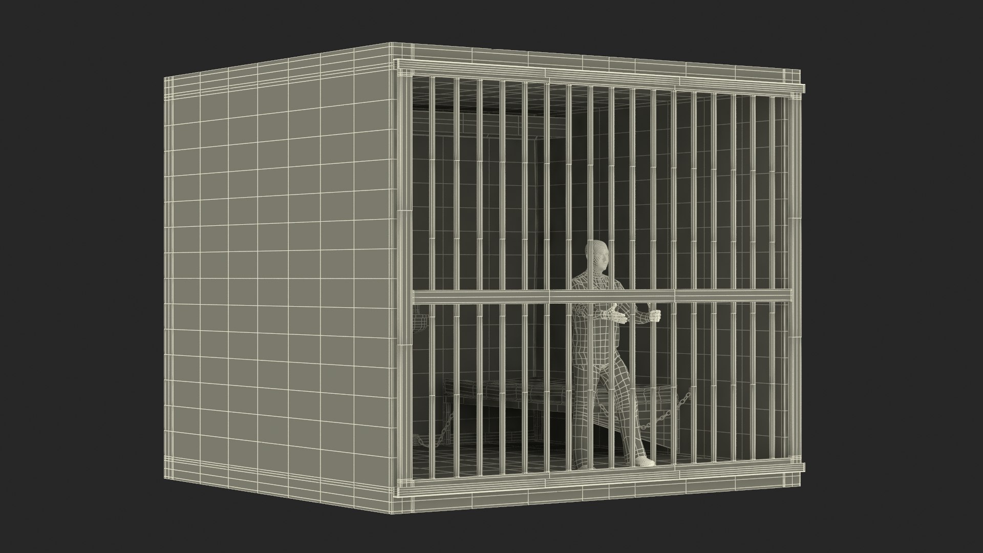 3D Prisoner In Jail Cell Model - TurboSquid 2366366
