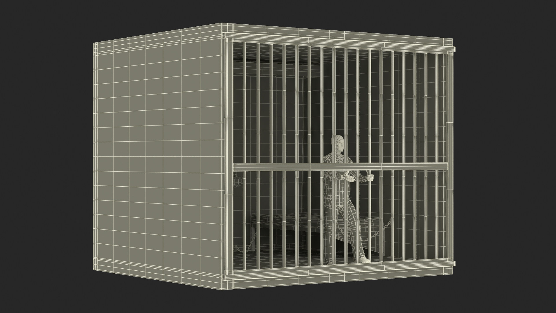 3D Prisoner In Jail Cell Model - TurboSquid 2366366