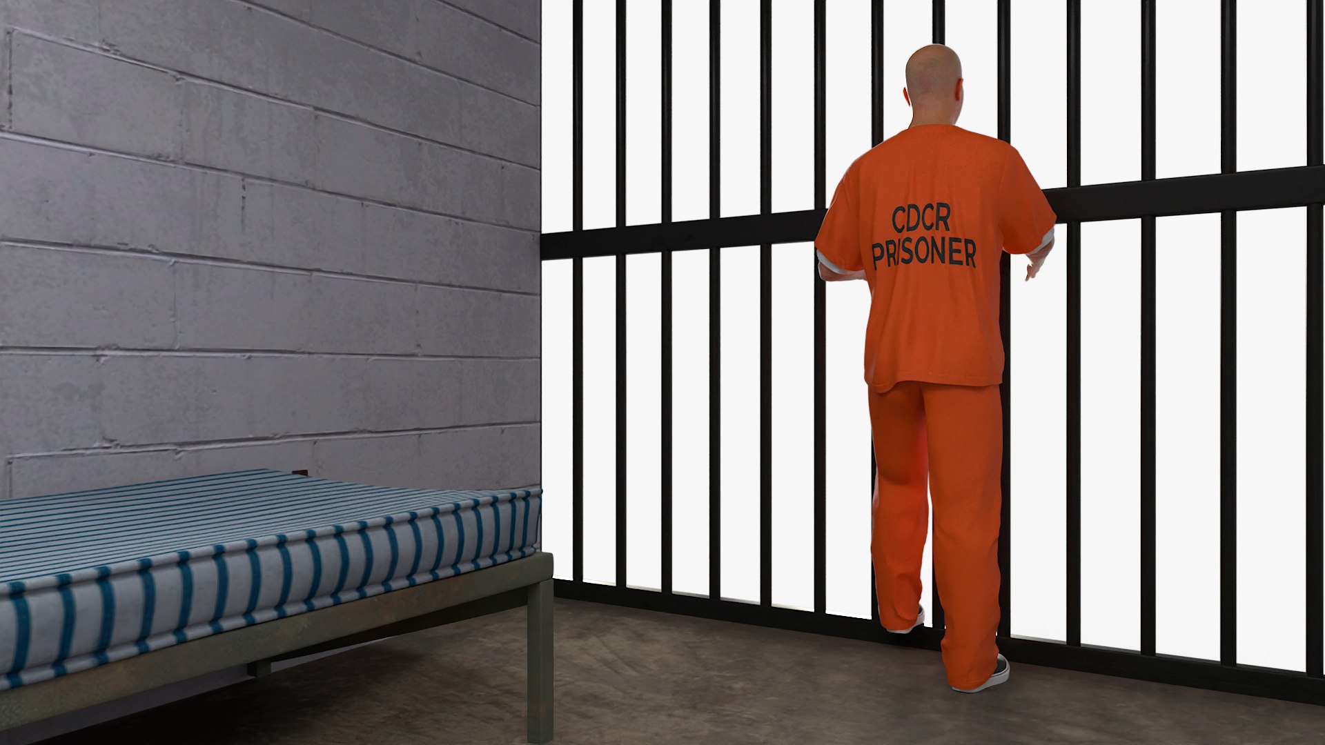 3D Prisoner In Jail Cell Model - TurboSquid 2366366