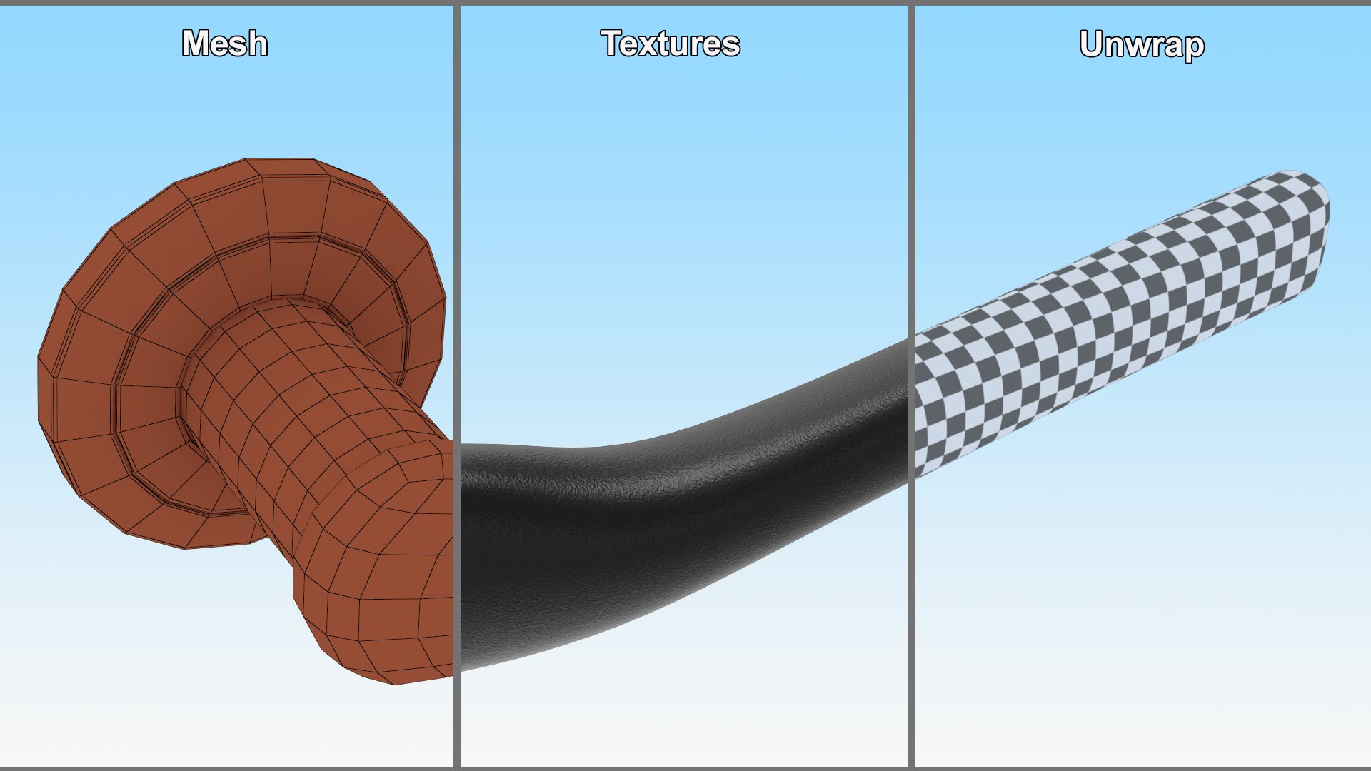 3D Black Curved Door Handles - TurboSquid 1995788