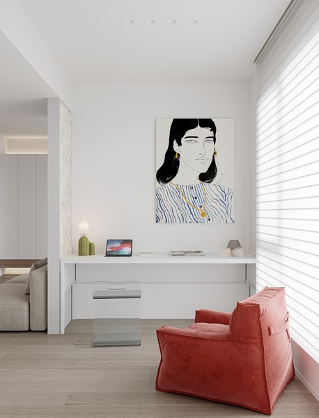 Simple white interior scene 3D 모델 - TurboSquid 1951418