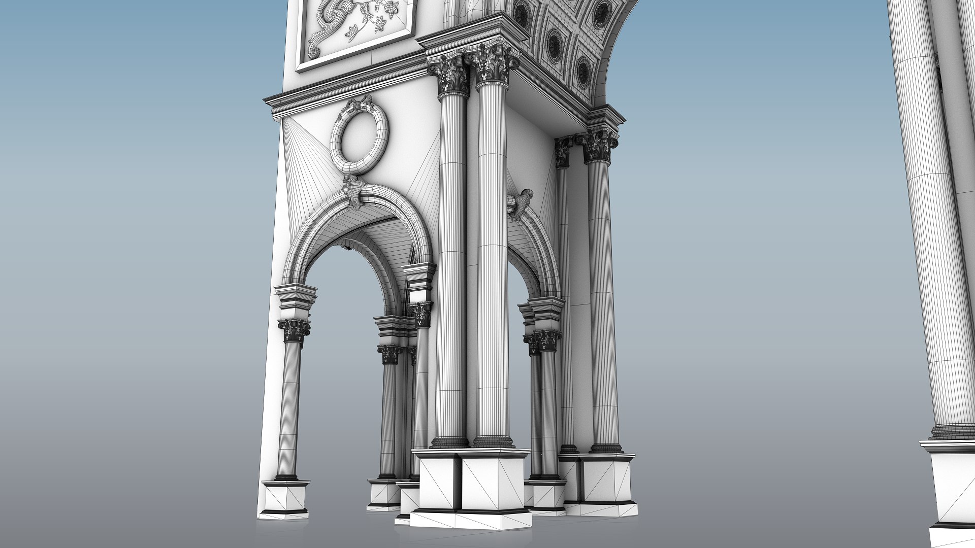 Classic Arch Gate With Pediment Entrance 3D - TurboSquid 2295935
