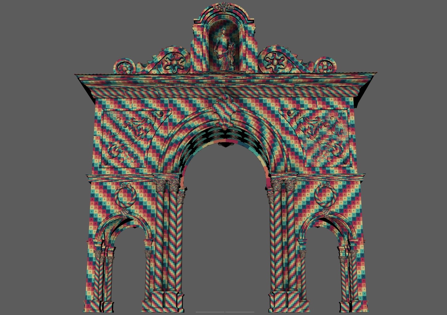 Classic Arch Gate With Pediment Entrance 3D - TurboSquid 2295935