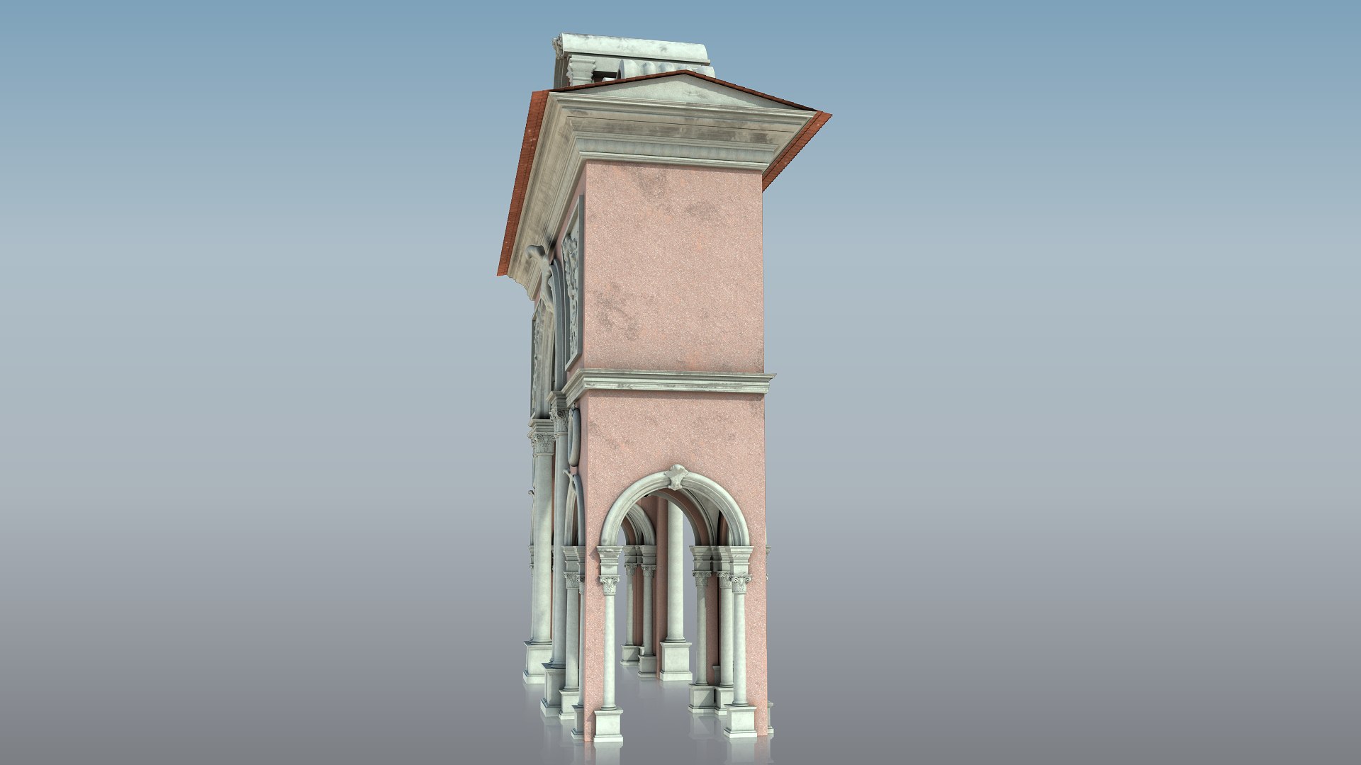 Classic Arch Gate With Pediment Entrance 3D - TurboSquid 2295935