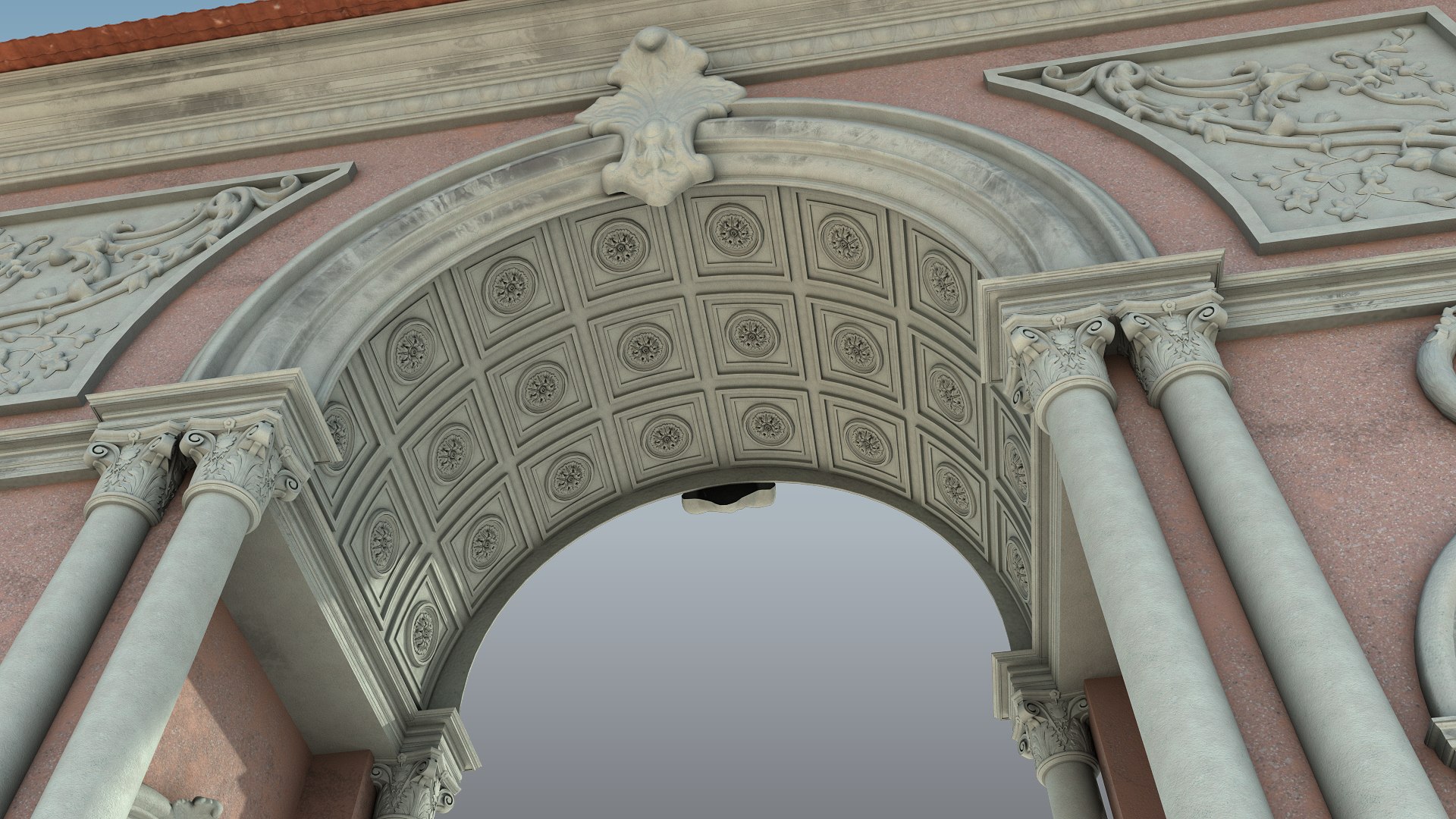 Classic Arch Gate With Pediment Entrance 3D - TurboSquid 2295935
