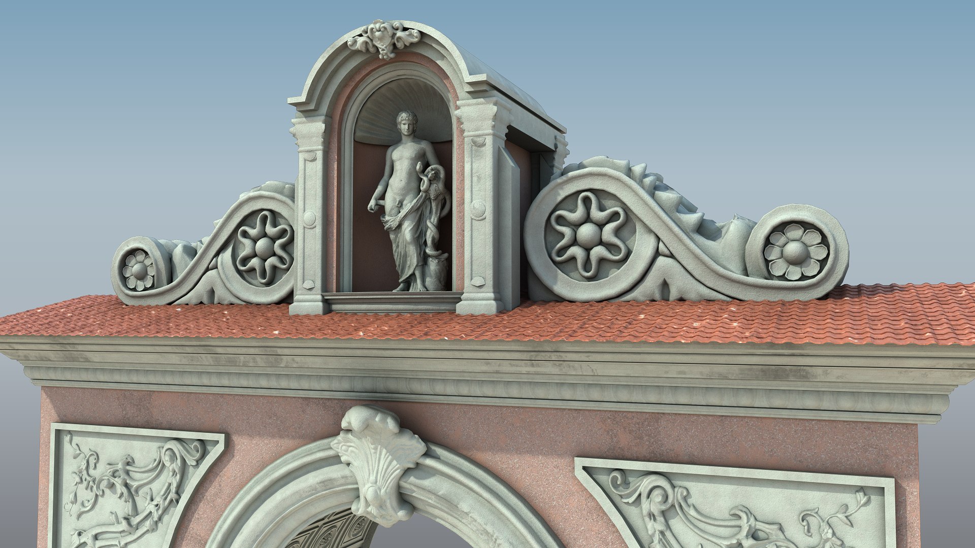 Classic Arch Gate With Pediment Entrance 3D - TurboSquid 2295935