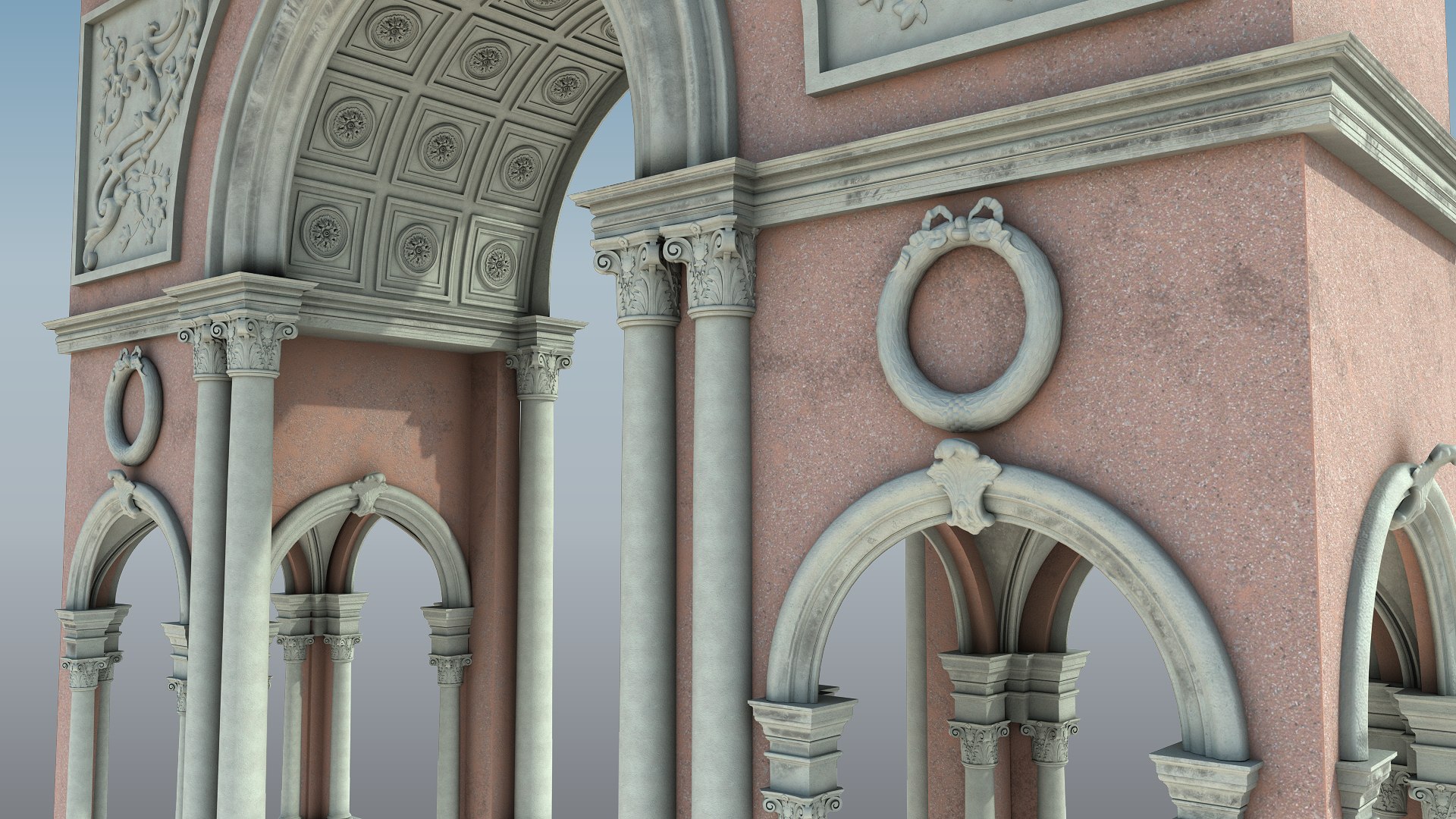 Classic Arch Gate With Pediment Entrance 3D - TurboSquid 2295935