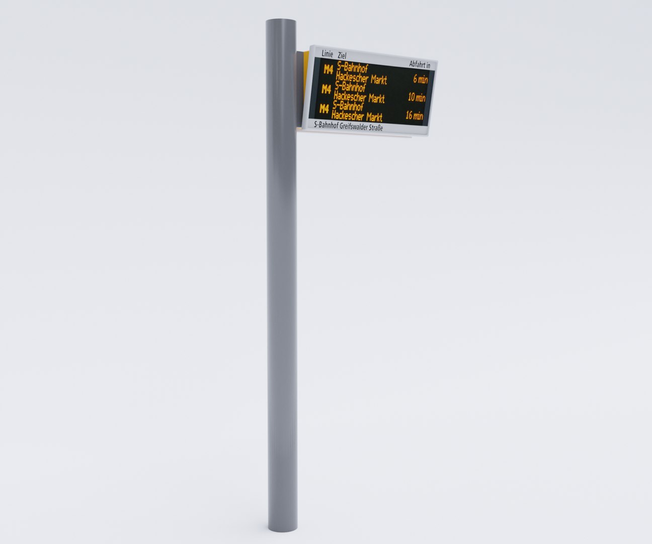 3D German Berlin Bus Stop Timetable Pole - TurboSquid 1869465