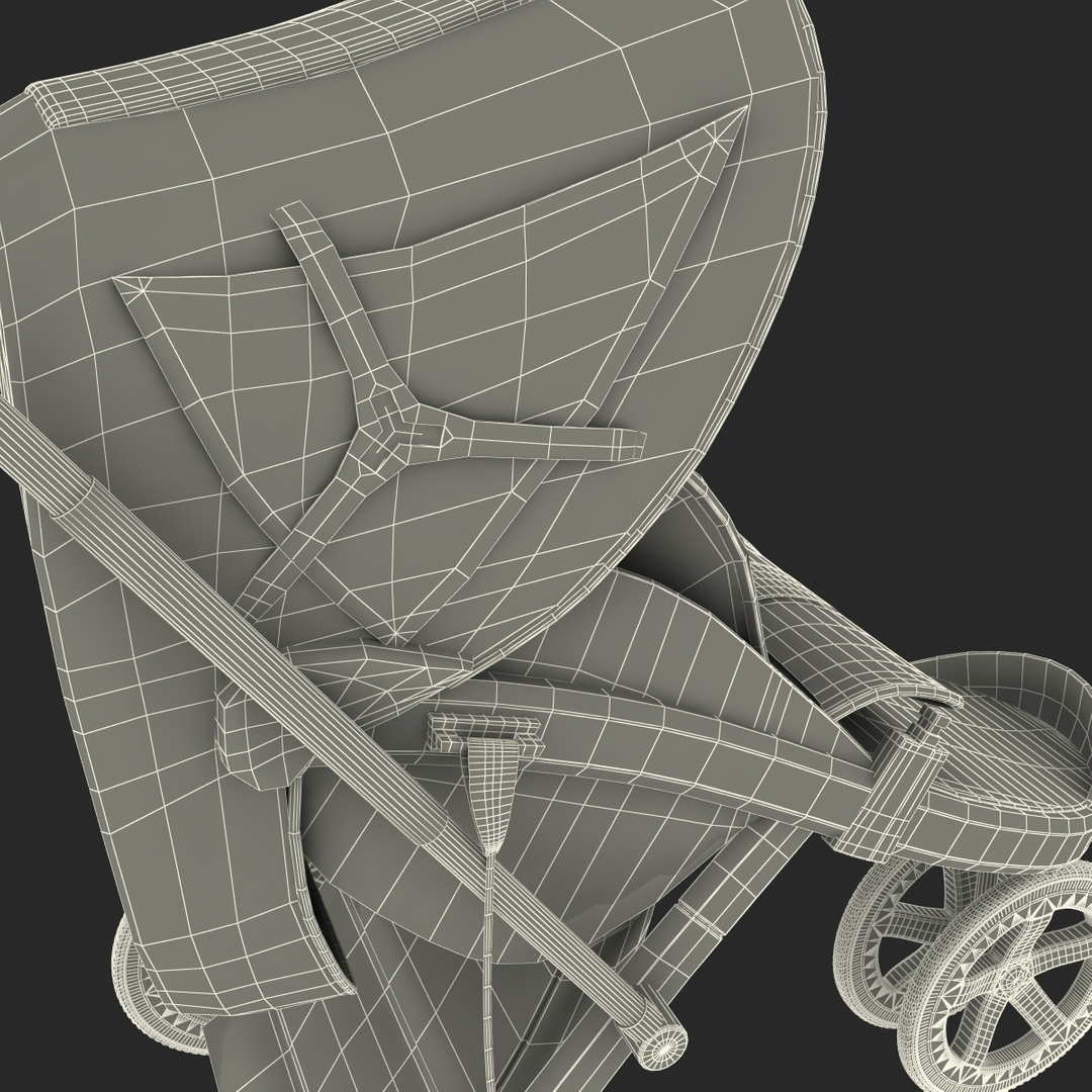 baby pram v2 3d model